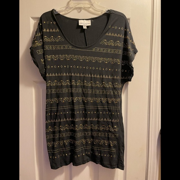 Rebecca Malone | Tops | Rebecca Malone Womens Top X Round Neck Metallic ...